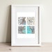 Four Square Map Art Print. Print Only. NO Frame. You Select Locations ...