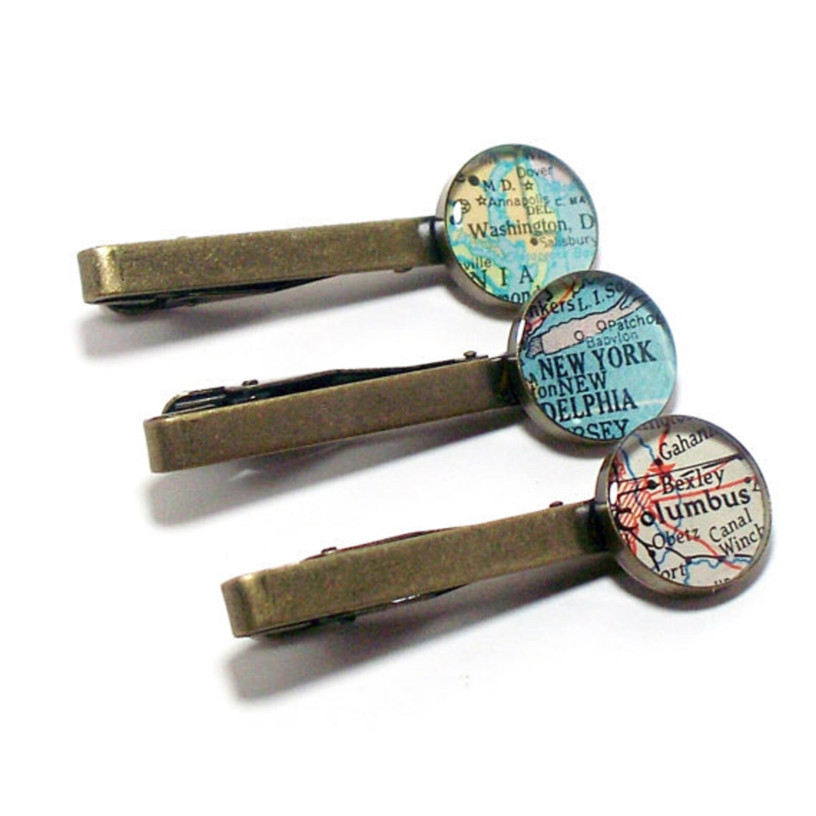 One Custom Vintage Map Tie Clip. You Select Location - Etsy