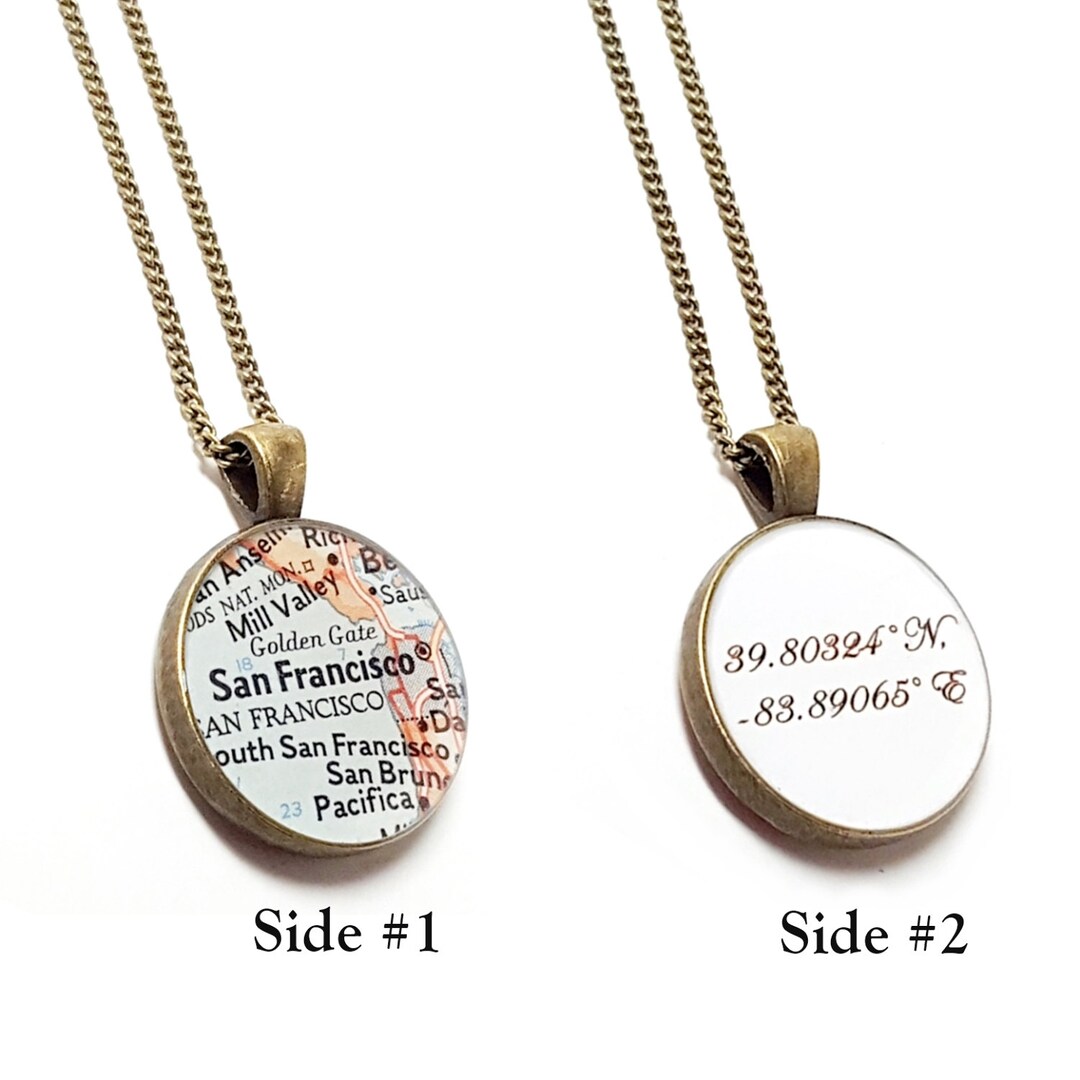 Coordinates Map Necklace. One Custom Necklace. Choose Location ...