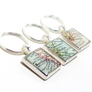 Personalized Vintage Map Keychain. You Pick City, State, or Country ...