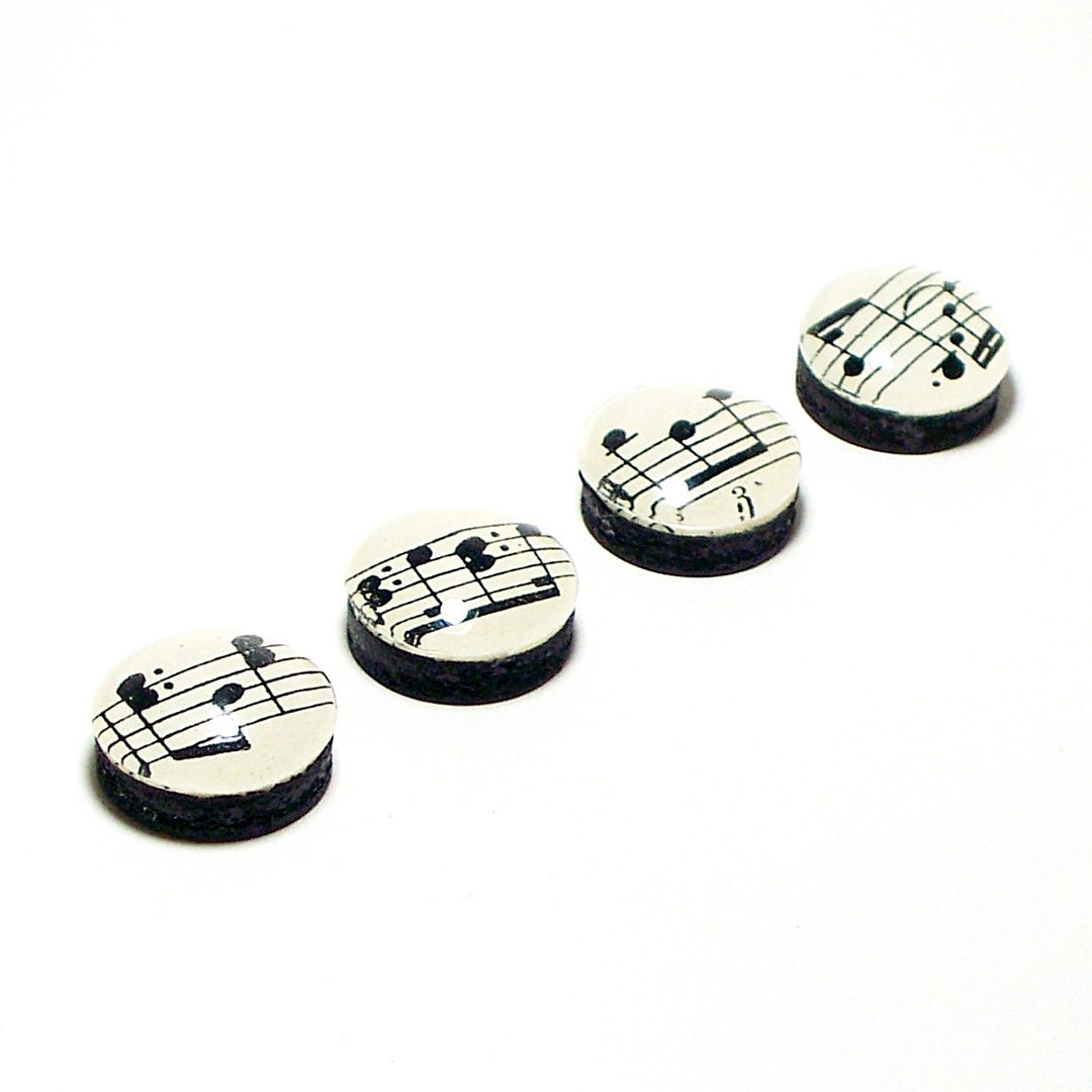 Music Note Magnets. Made With Vintage Sheet Music. Set of Four. Super ...