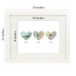 CUSTOM Three Square Map Art Print. Print Only. NO Frame. Select ...