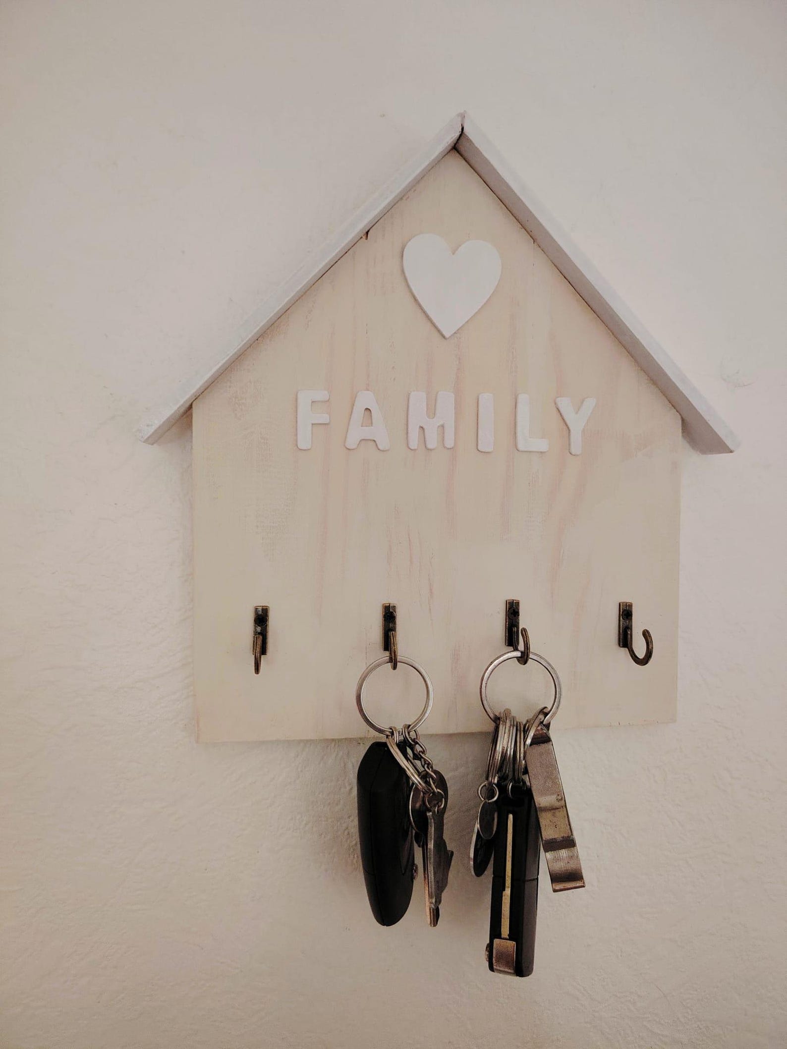 Wooden House Key Holder: Wall Mounted Farmhouse Decor - Etsy