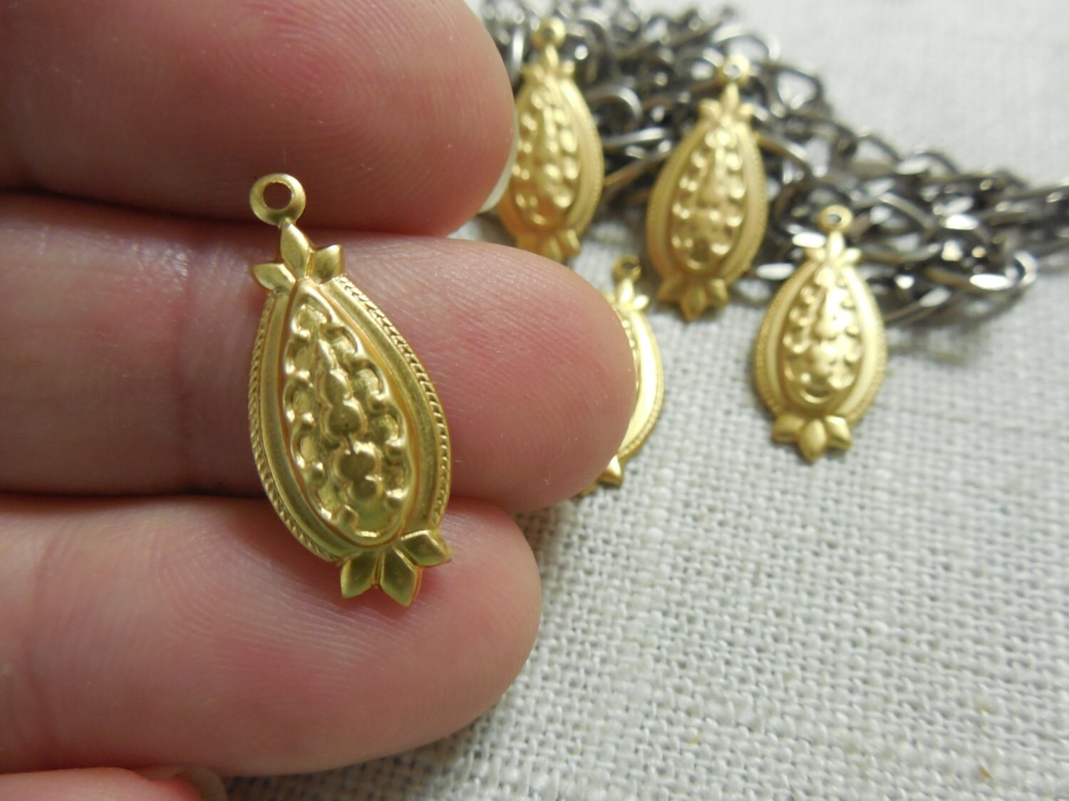 Brass Deco Drop - Etsy