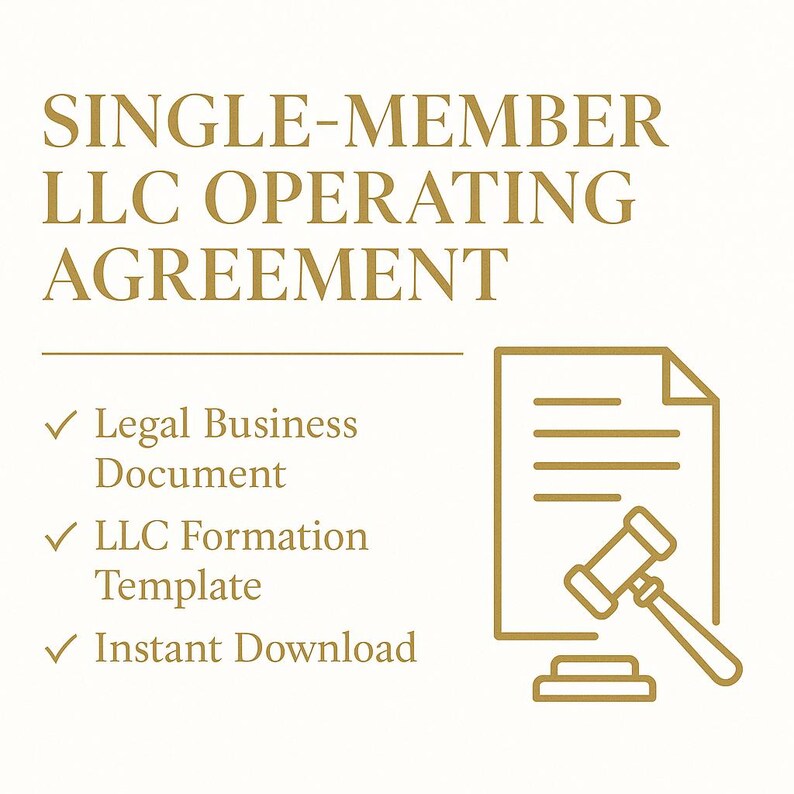 Single-member LLC Operating Agreement | Legal Business Document | LLC ...