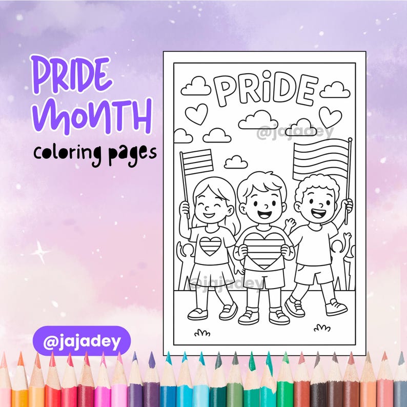 Buy Pride Month Coloring Page PDF – LGBTQ+ Printable Art, Rainbow ...