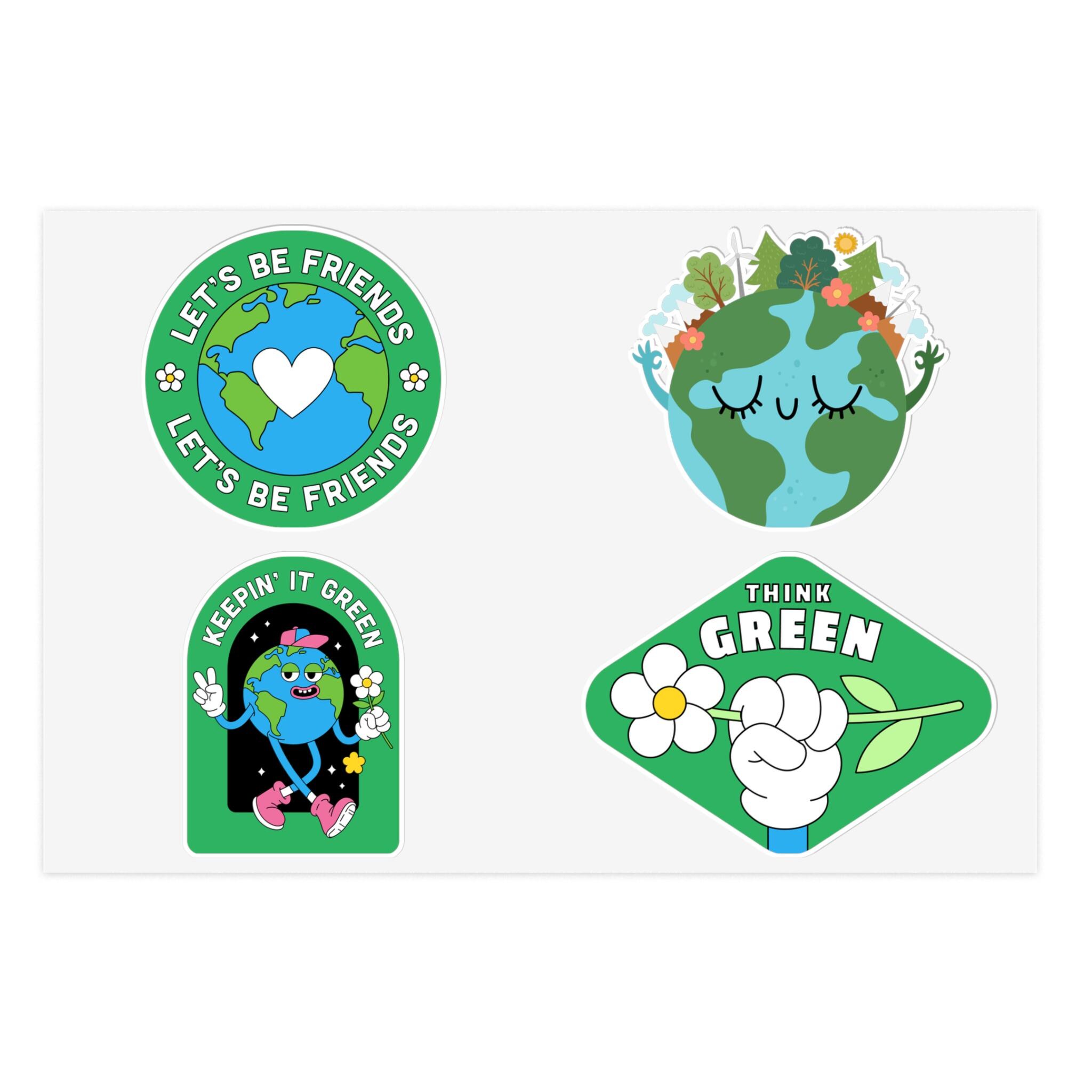 Eco-friendly Sticker Sheet: Earth Day, Plant Lovers - UV Protected ...