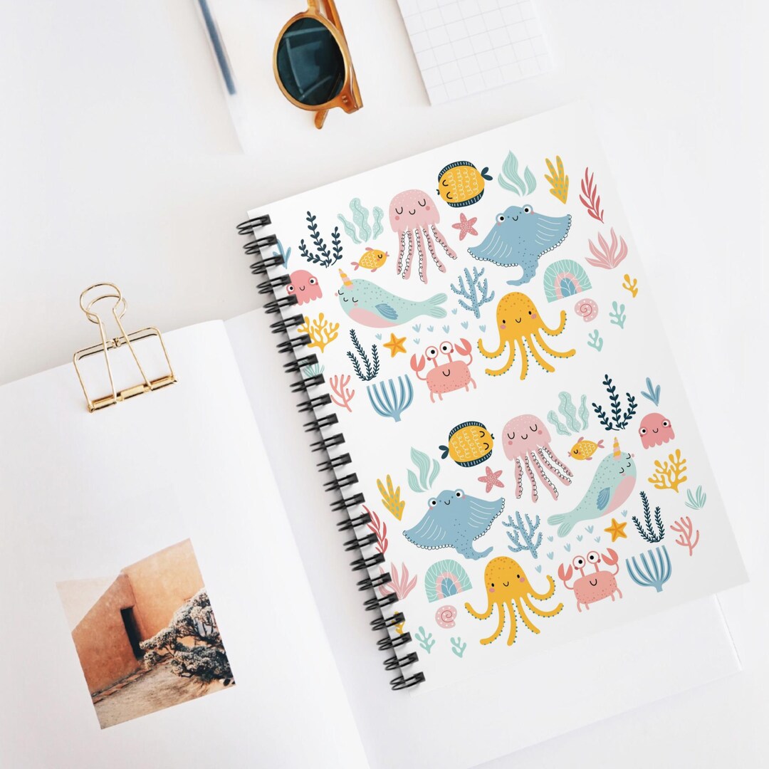 Spiral Notebook - Cute Ocean Animals, Journaling, Classroom Supplies ...