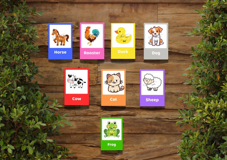 Farm Animal Flashcards - Printable PDF and PNG for Toddlers & Preschool ...