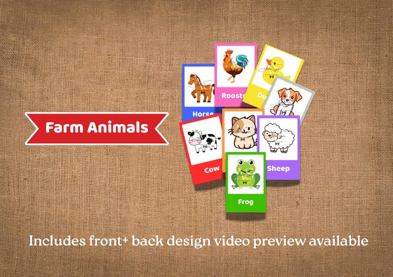 Farm Animal Flashcards - Printable PDF and PNG for Toddlers & Preschool ...