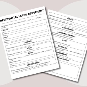 Residential Lease Agreement Template – Editable Rental Contract Form ...