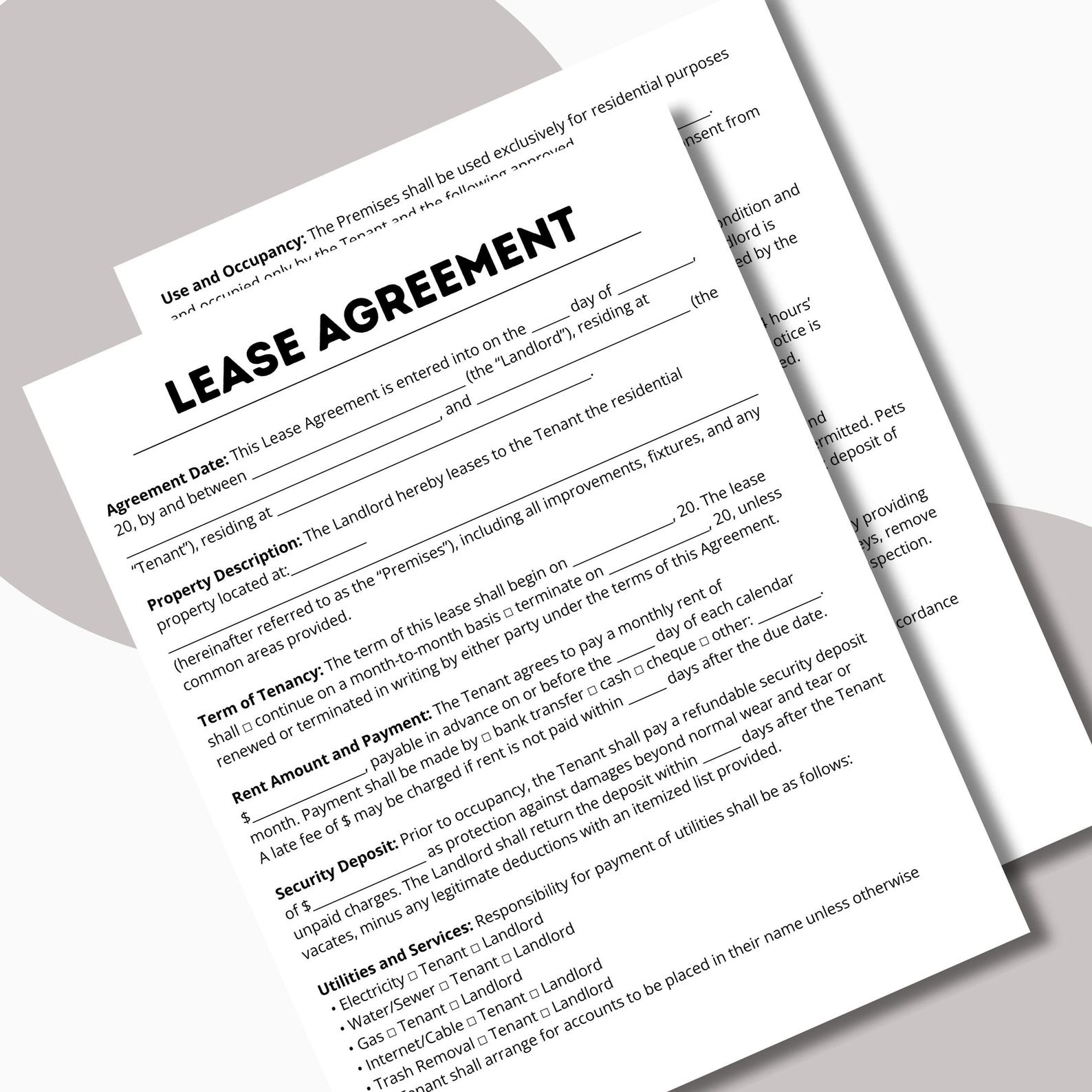Lease Agreement Template | Rental Agreement | Barber Shop Contract ...
