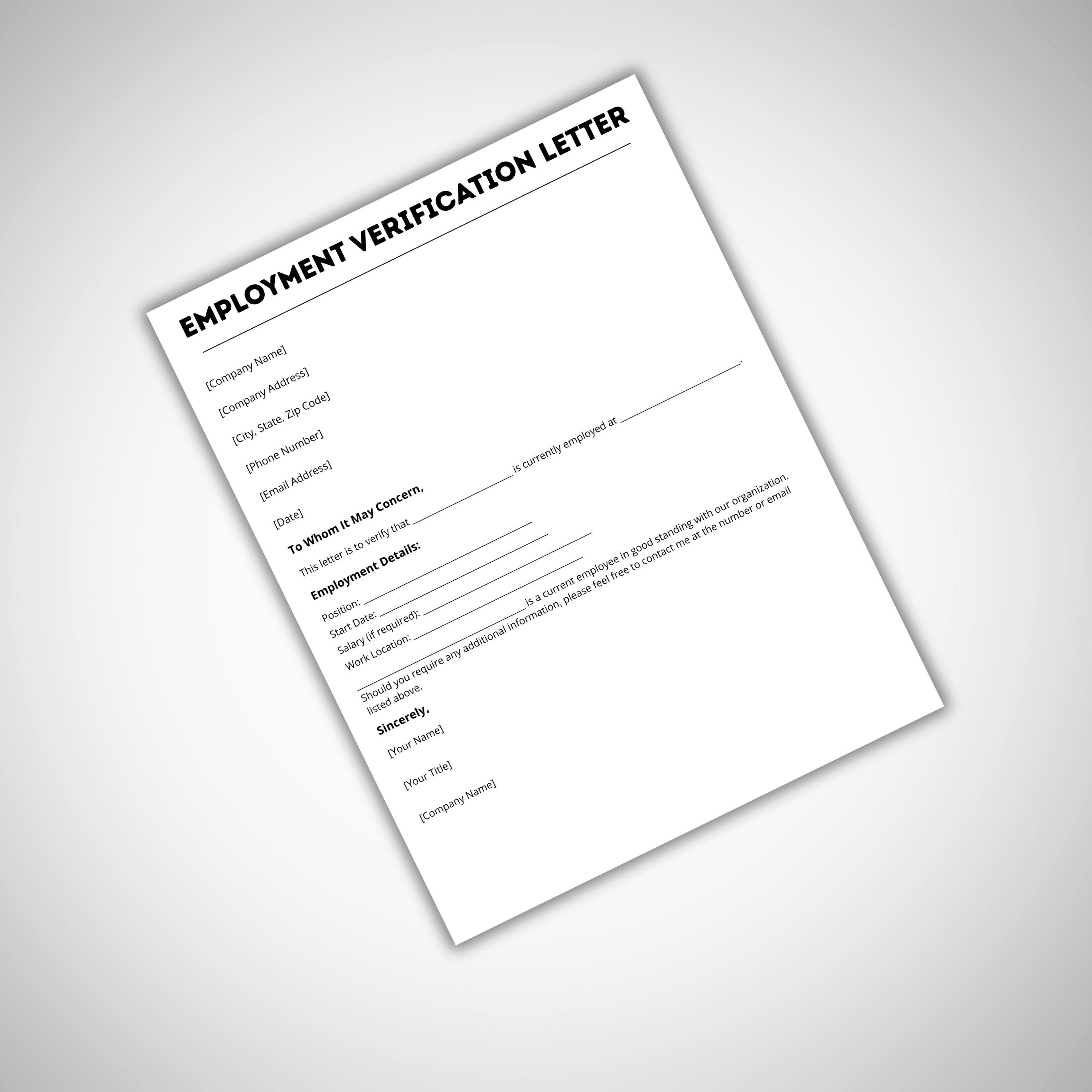 Employment Verification, Verification Letter, Employment Letter, Verify ...