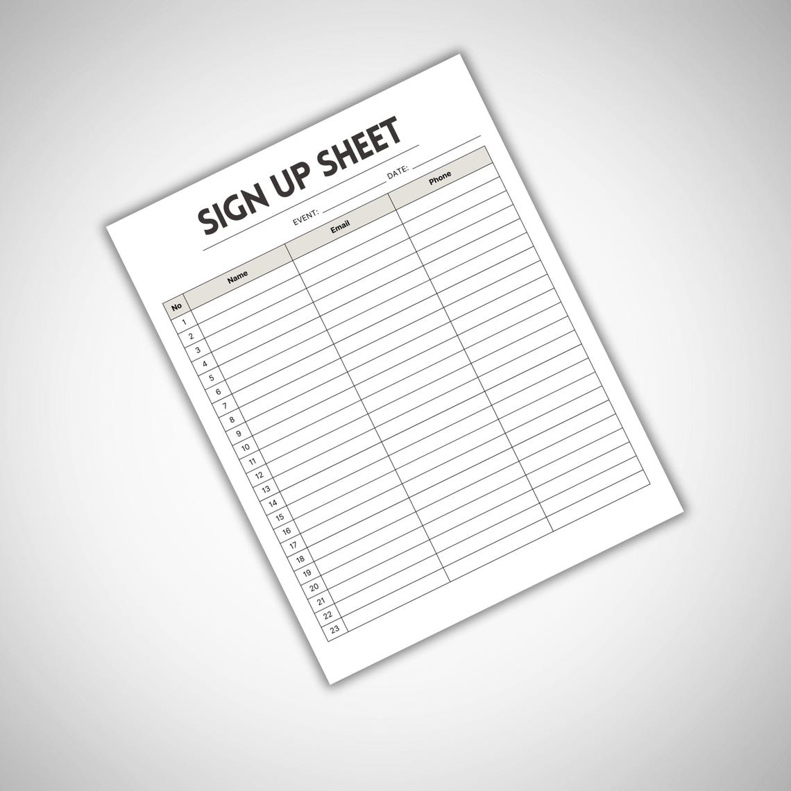 Editable Signup Sheet | US Letter Size | Canva Template Sign up Sheet ...
