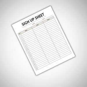 Editable Signup Sheet | US Letter Size | Canva Template Sign up Sheet ...