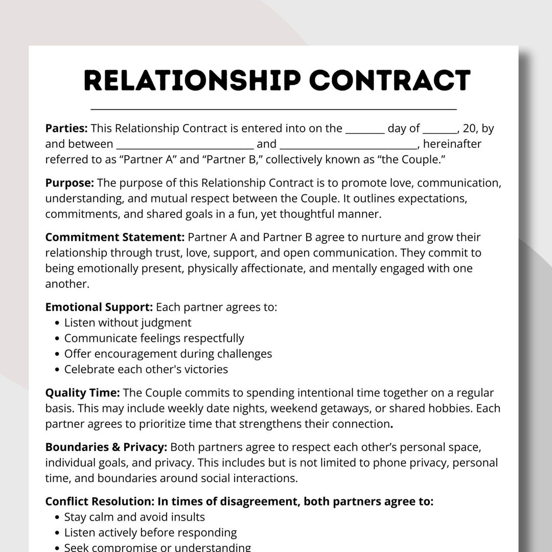 Couples Contract, Relationship Rules, Open Relationships, Couple ...
