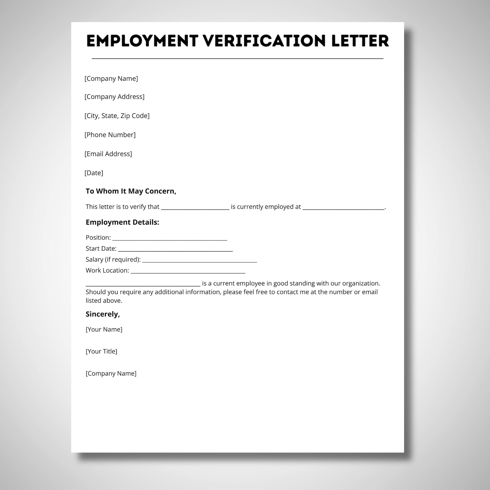 Employment Verification, Verification Letter, Employment Letter, Verify ...