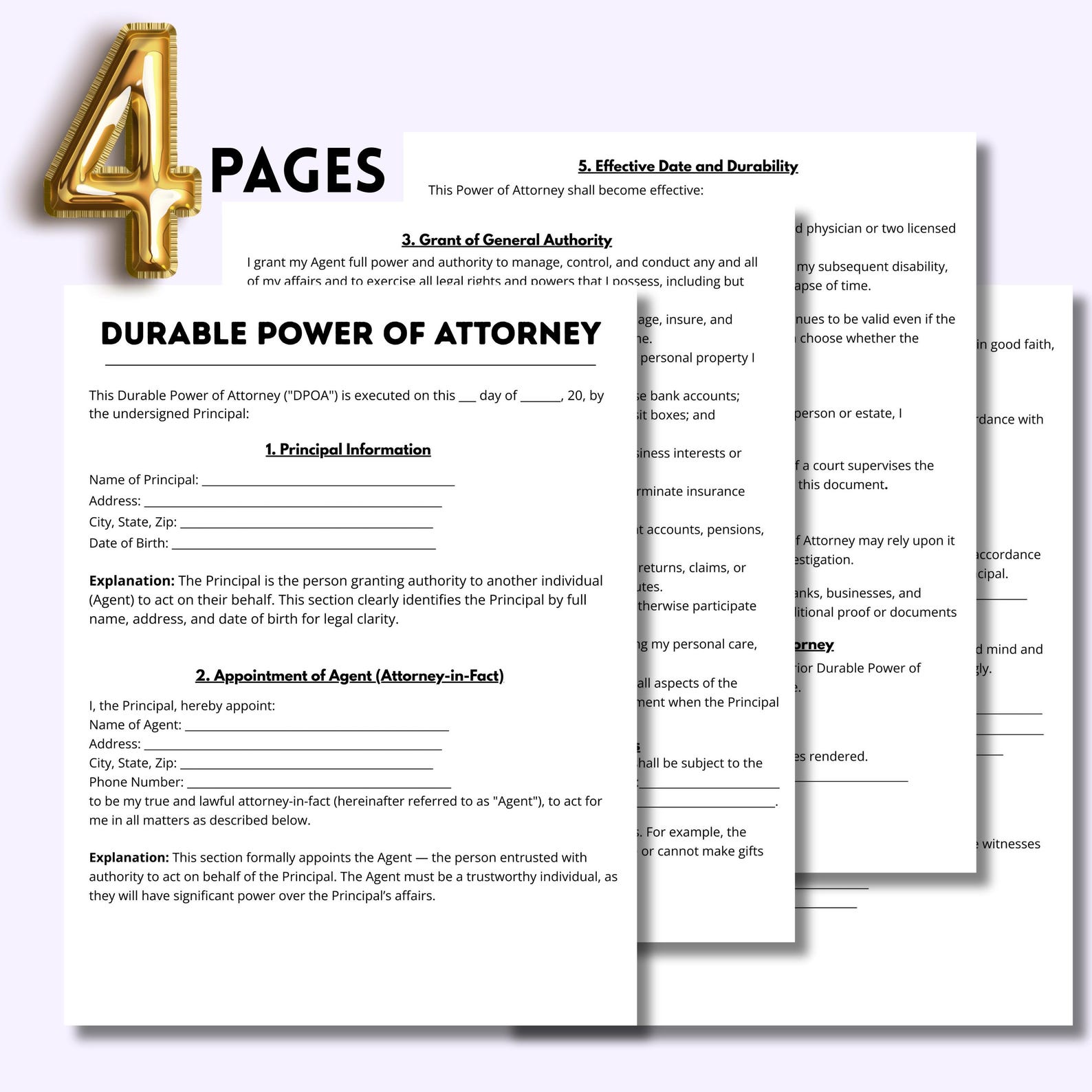 POA Contract, Attorney Forms, Printable Form, Editable Legal Form ...