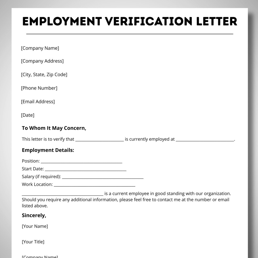Employment Verification, Verification Letter, Employment Letter, Verify ...