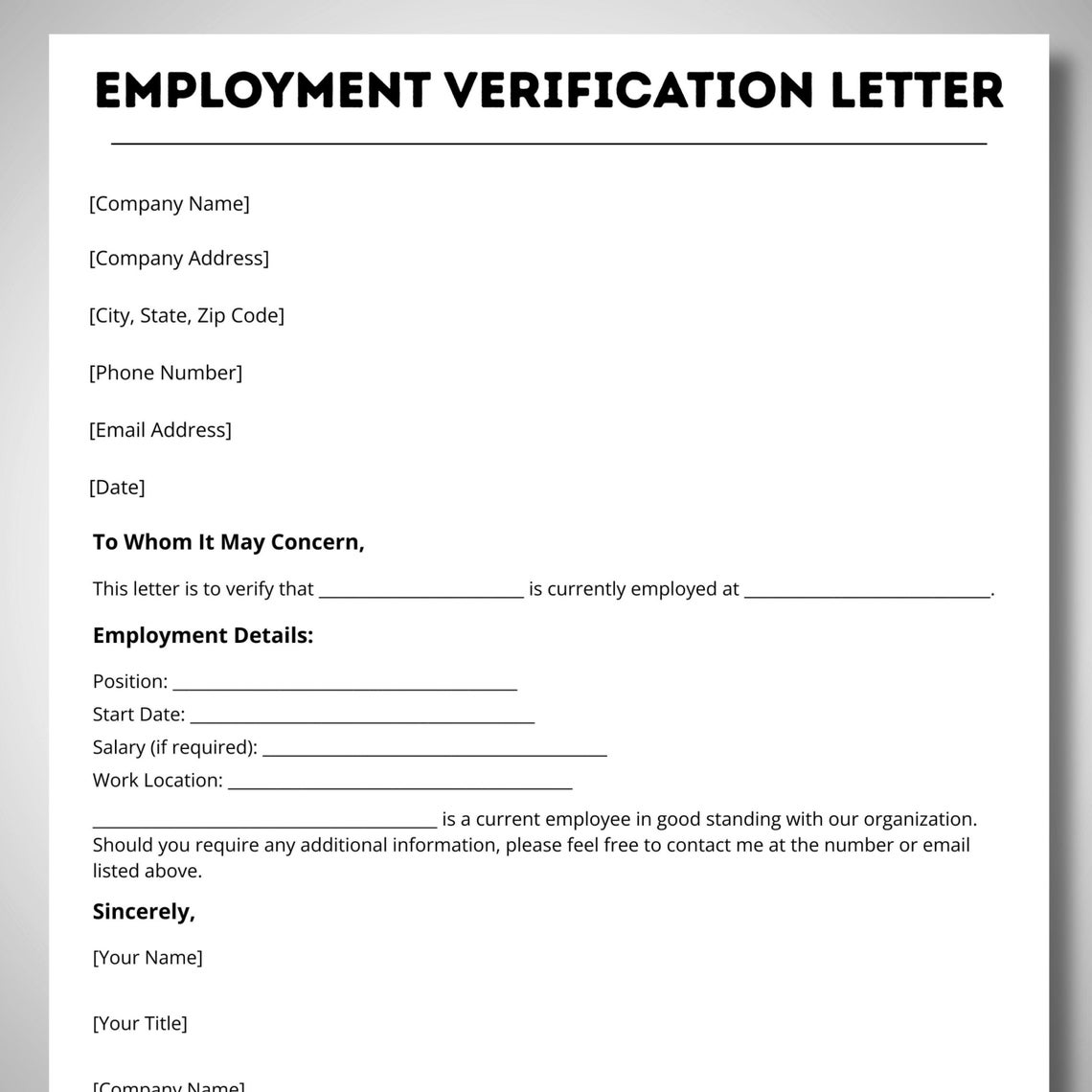 Employment Verification, Verification Letter, Employment Letter, Verify ...