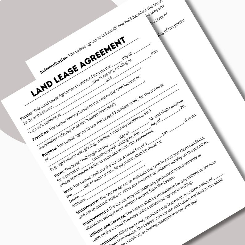 Land Lease, Rental Agreement, Farm Rental, Land Lease Contract, Land ...