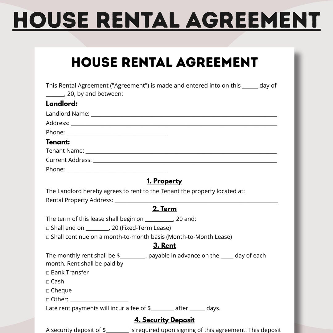 House Rental Agreement, Residential Lease, Rental Lease, Easy Lease ...