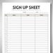 Editable Signup Sheet | US Letter Size | Canva Template Sign up Sheet ...