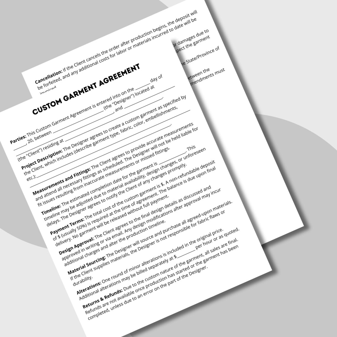 Custom Garment Forms, Custom Garment, Garment Maker, Tailor Contract ...