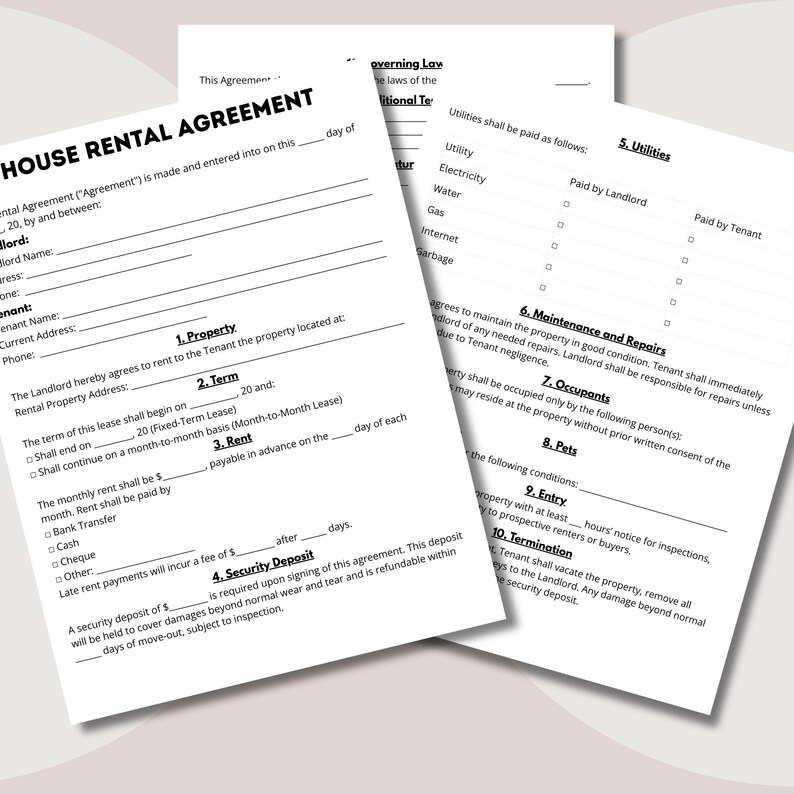 House Rental Agreement, Residential Lease, Rental Lease, Easy Lease ...