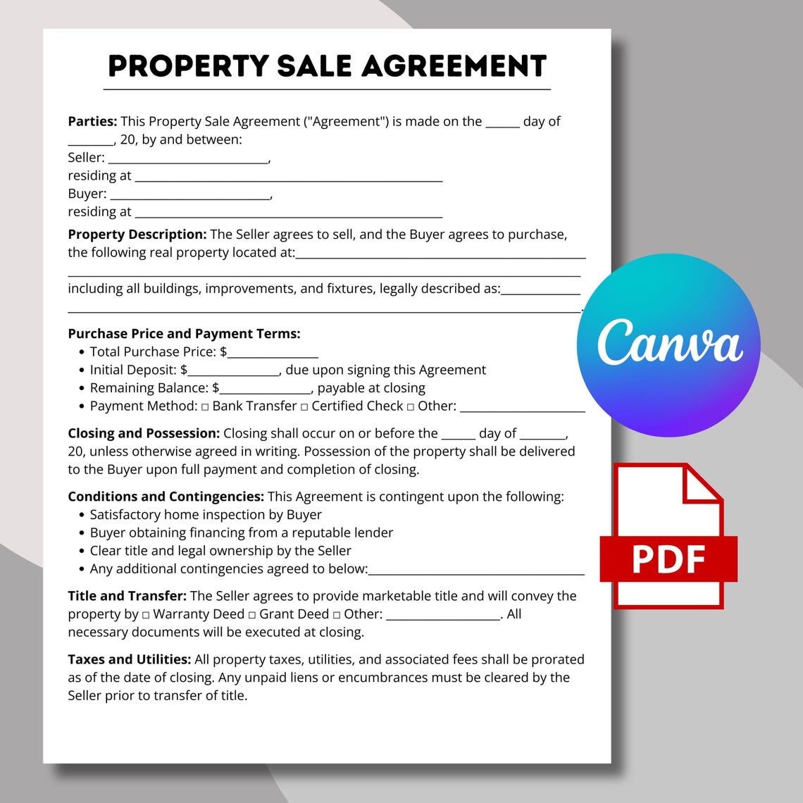 Property Sale, Purchase Agreement, Business Contract, Purchase and Sale ...
