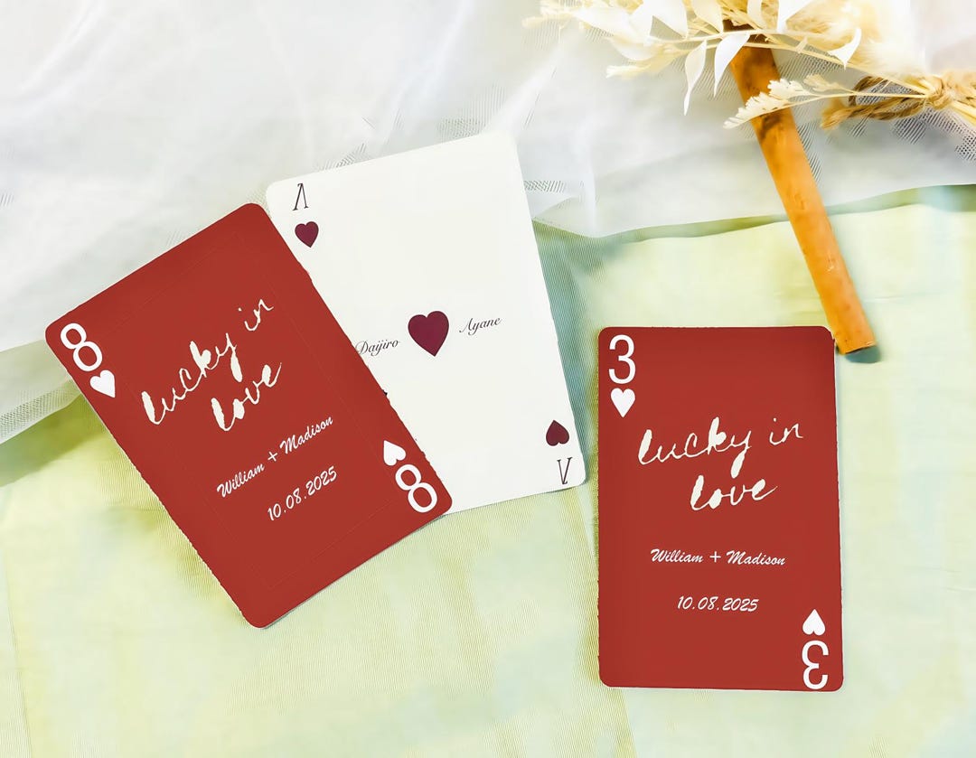 Custom Blank Playing Cards Wedding Guest Book Alternative,personalized ...