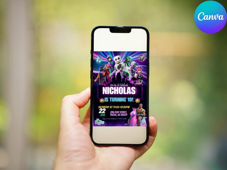 Editable Fort Game Birthday Invitation | Fort Night Birthday Party ...