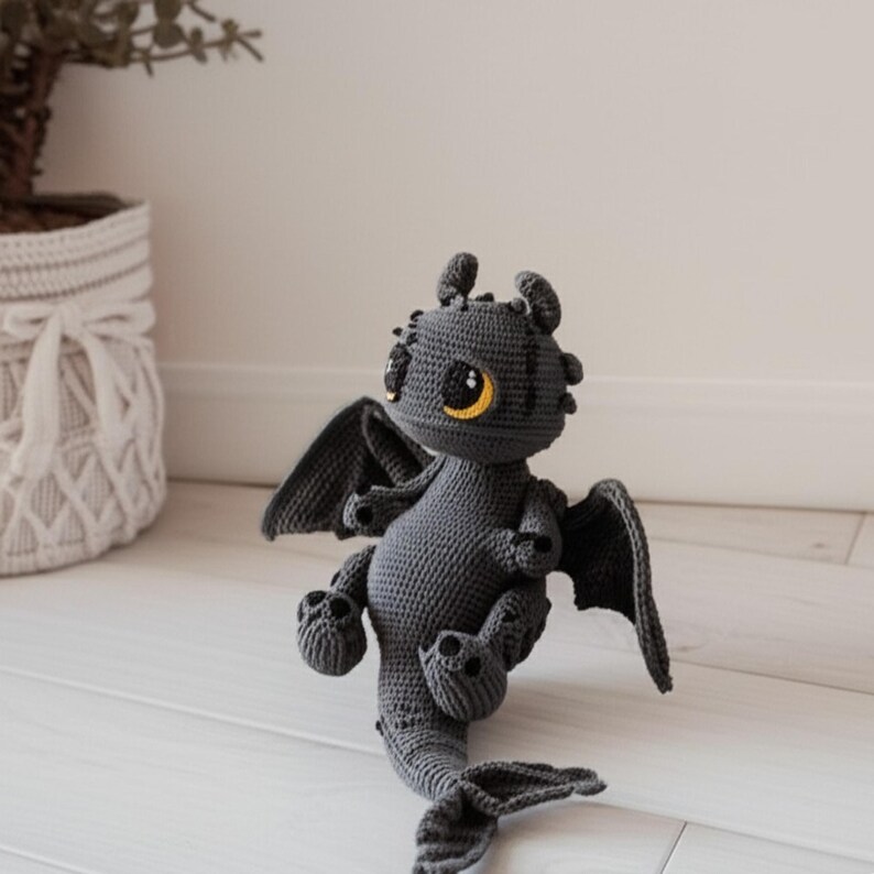 Amigurumi Toothless Dragon Crochet Pattern | Amigurumi Dragon PDF Tutorial | How to Train Your ...