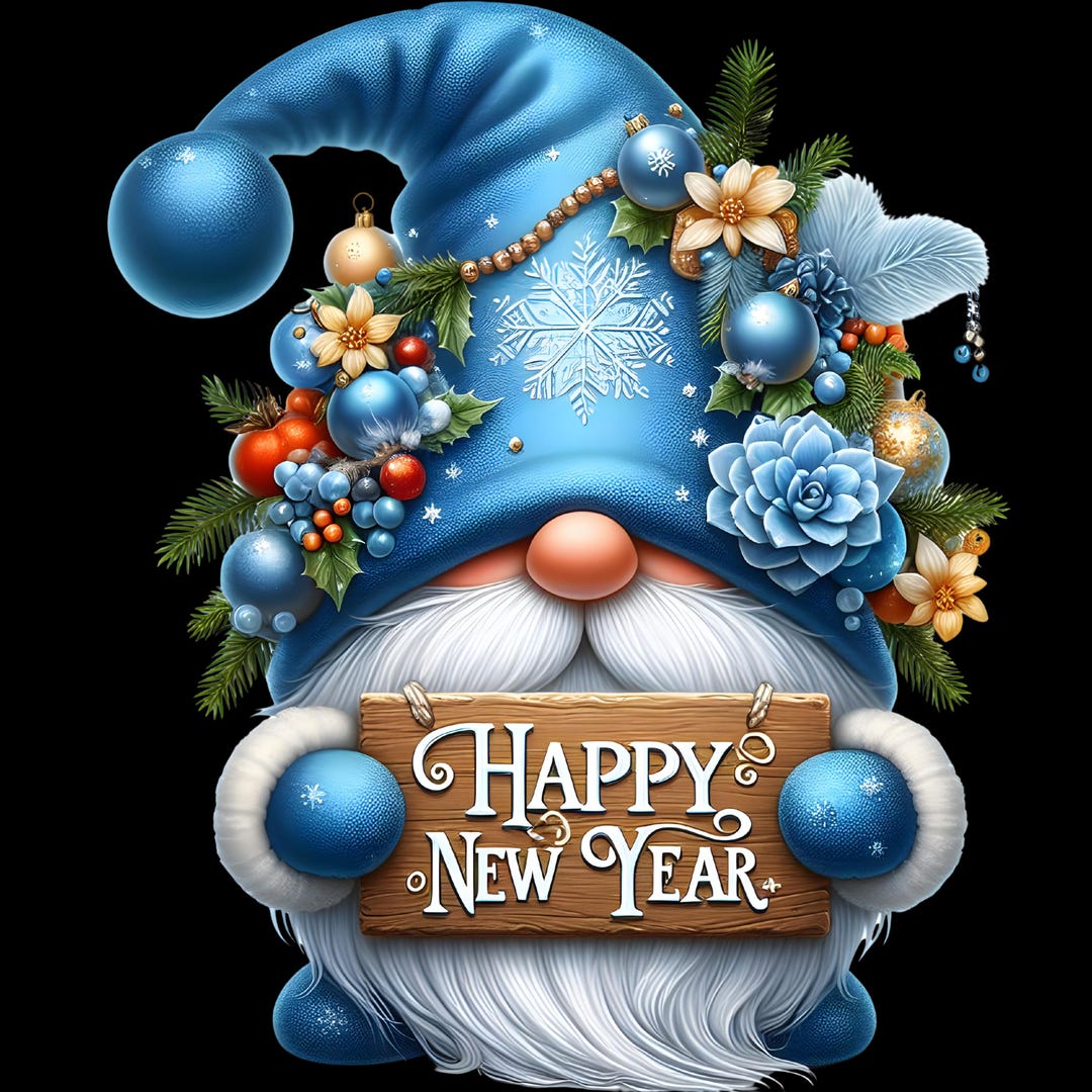 5 Happy New Year Gnome PNG | Cute Gnome Clipart | Holiday New Year PNG ...