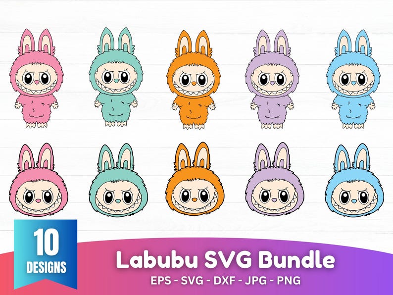 Labubu SVG Bundle | Cute Cartoon SVG Cut Files | Cricut & Silhouette ...