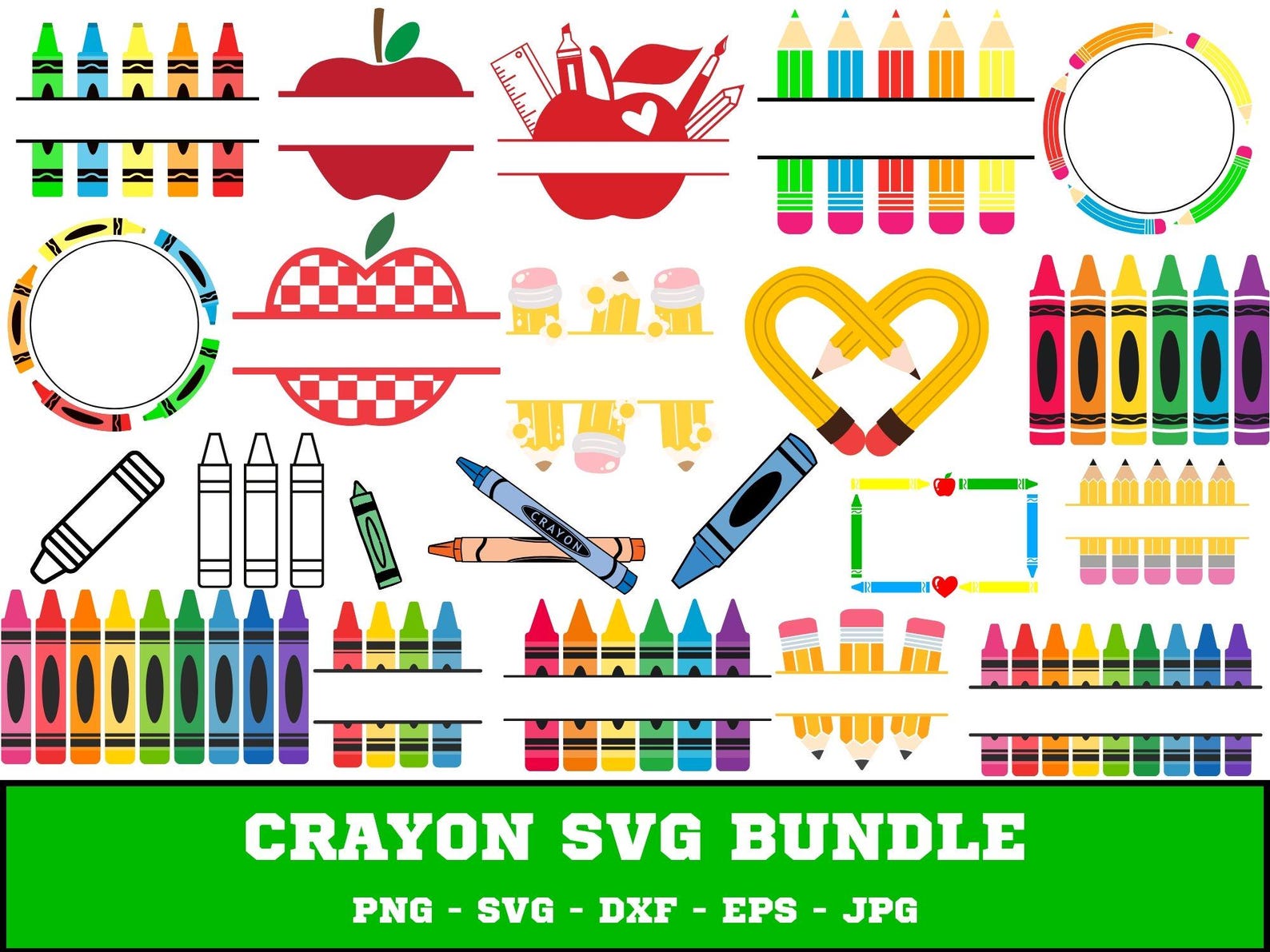 Crayon Split Monogram SVG: Teacher Cut File (digital Download) - Etsy