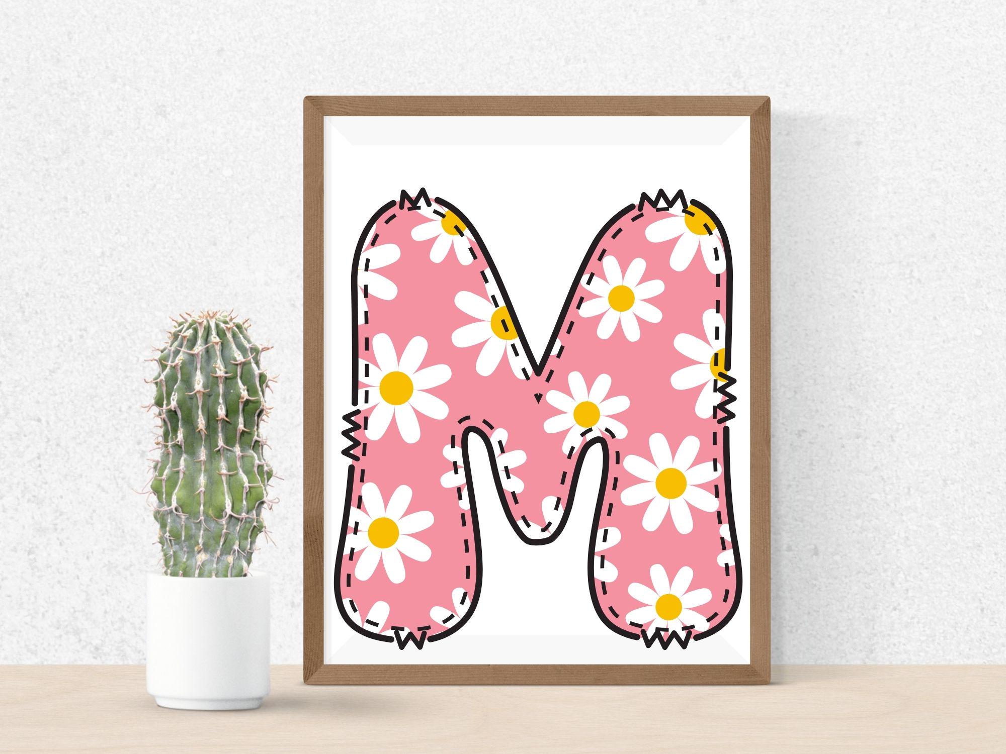 Daisy Alphabet SVG Bundle: Floral Letters, PNG, Cut Files (digital ...