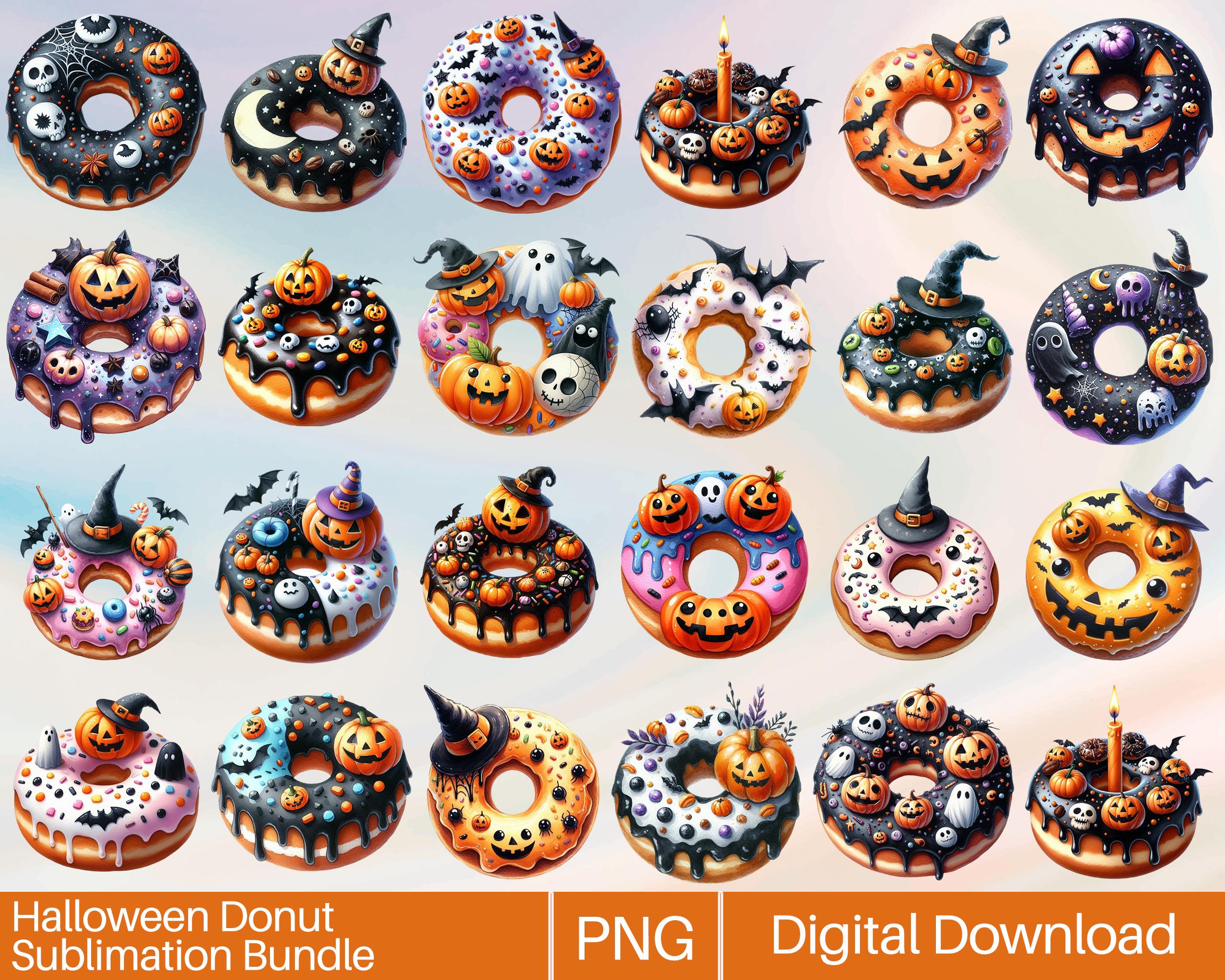 Halloween Donut Clipart Bundle: Spooky PNG Images (digital Download - Etsy