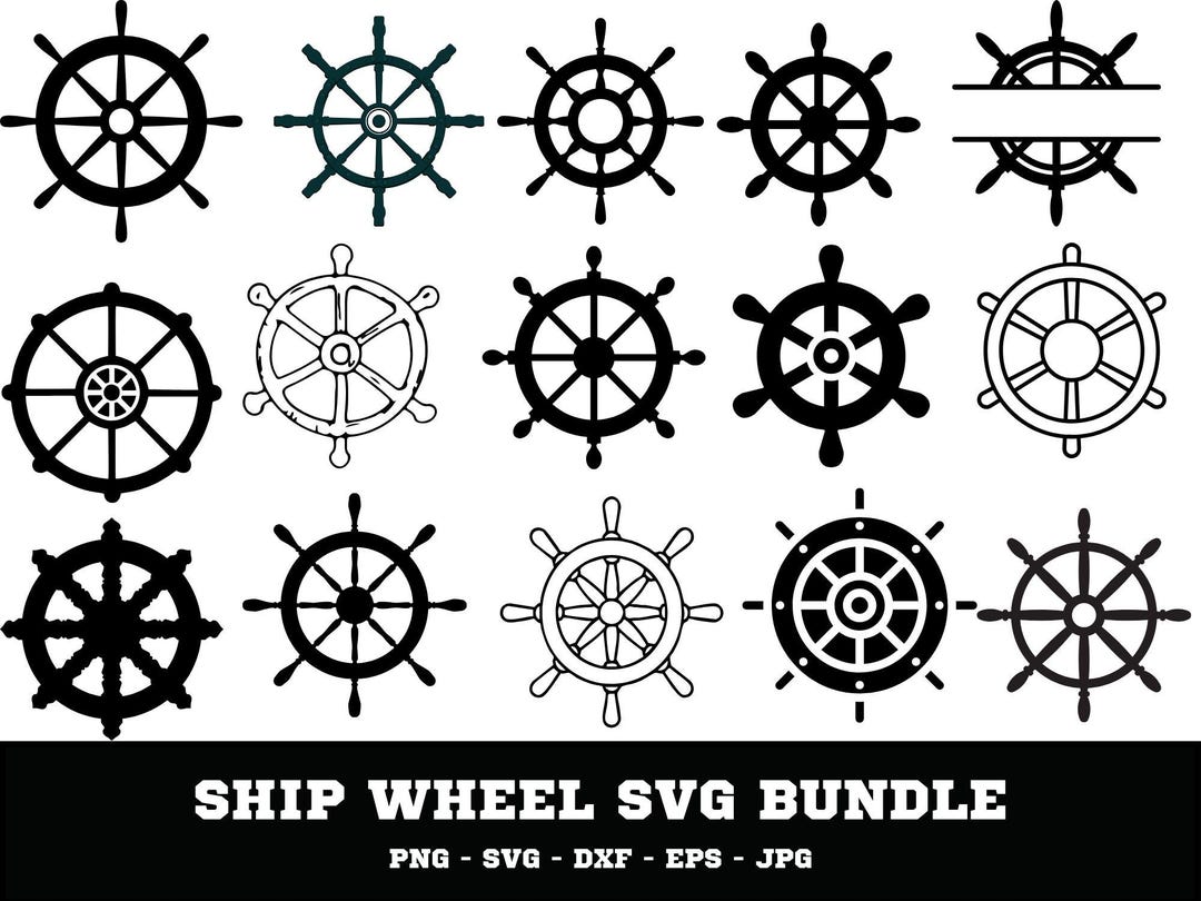 Nautical Ships Wheel SVG Bundle: Clipart, PNG, Cut Files (digital ...