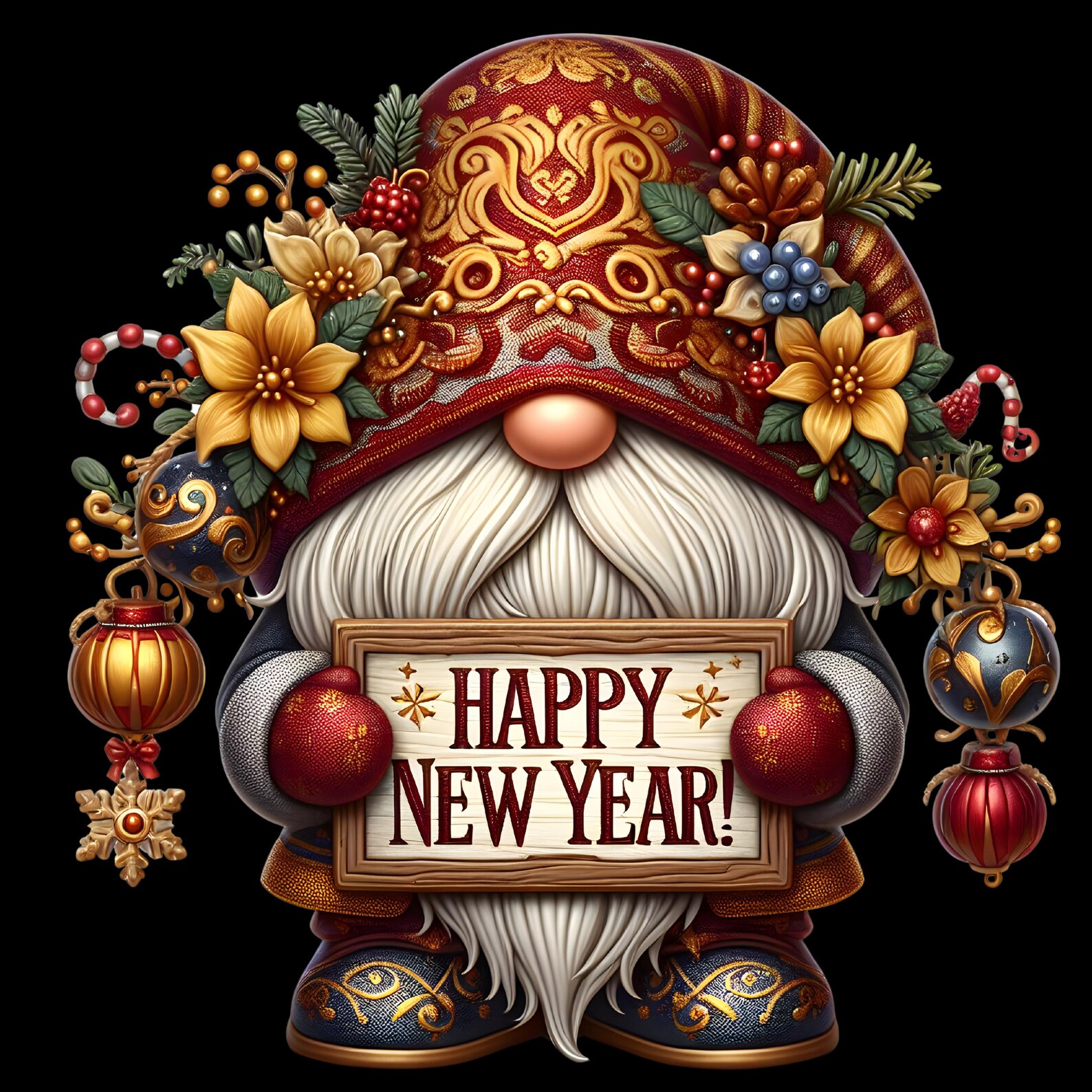 5 Happy New Year Gnome PNG | Cute Gnome Clipart | Holiday New Year PNG ...