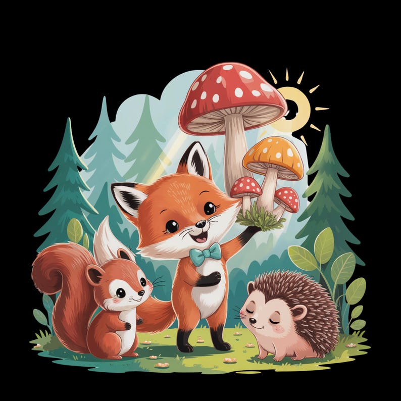 Woodland Animals, Forest Clipart, Cute Animals, Woodland Art, Baby ...