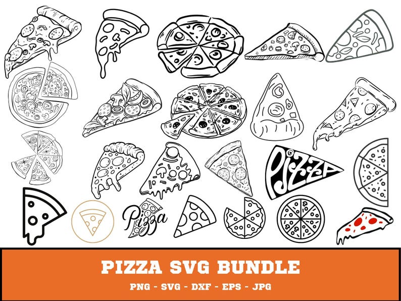 Pizza SVG Bundle: Clipart, Vector, PNG, DXF (digital Download for ...