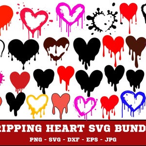 Dripping Heart SVG: Melting Heart Clipart, Cricut & Silhouette Cut File ...