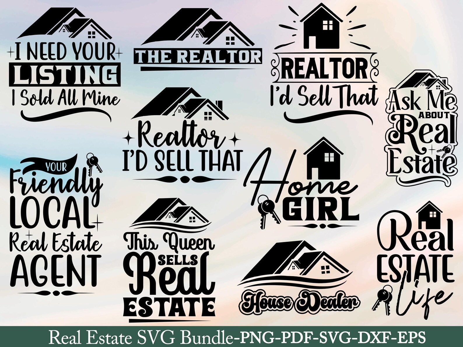 Realtor Life Quotes SVG Bundle: Real Estate Agent Designs (cut Files ...