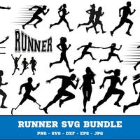 Marathon Runner SVG Clipart: Athlete Vector (instant Download) - Etsy
