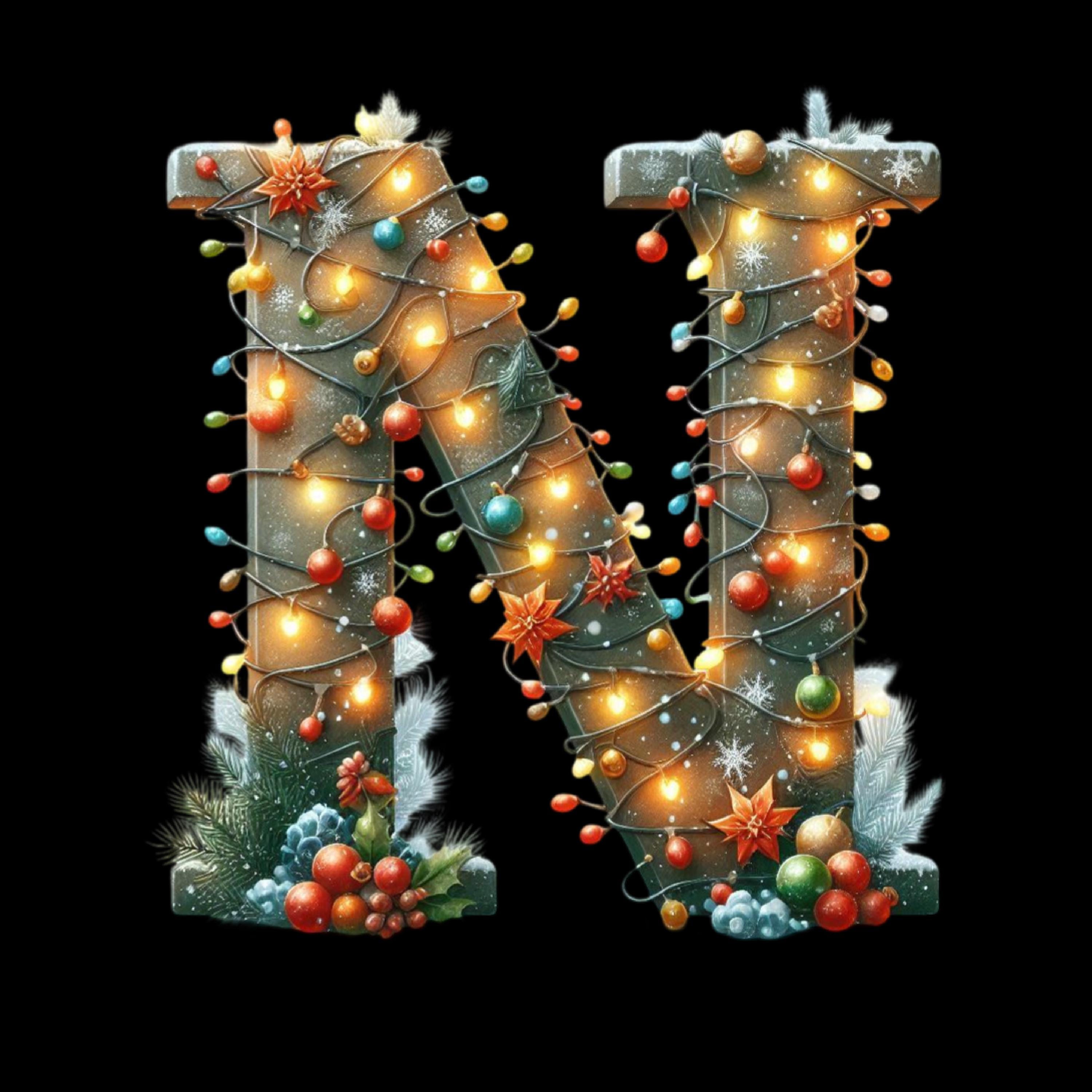Christmas Alphabet Clipart Bundle | Festive Letter PNG Set | Holiday ...