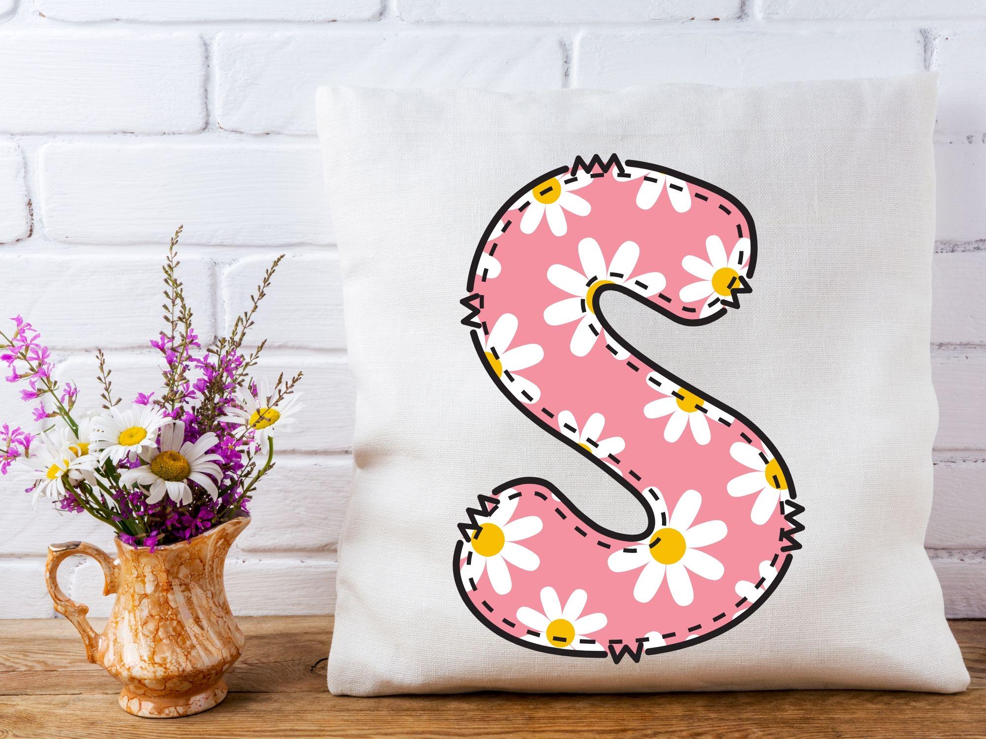 Daisy Alphabet SVG Bundle: Floral Letters, PNG, Cut Files (digital ...