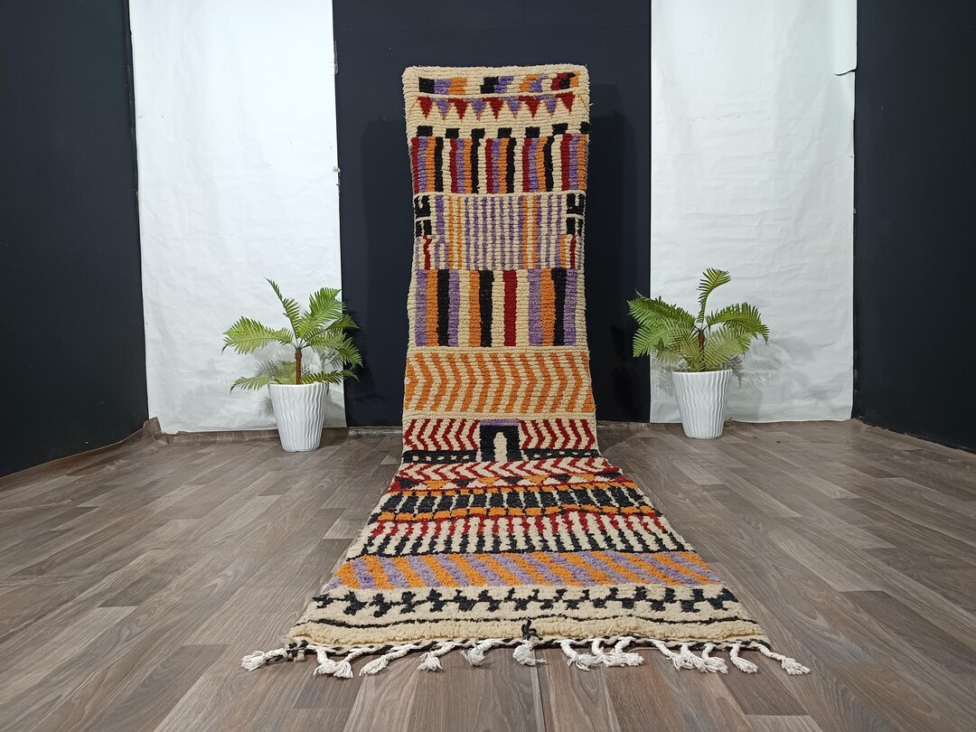 COLORFUL RUNNER Rug , Handmade Moroccan , Wool Carpet , Hallway ...