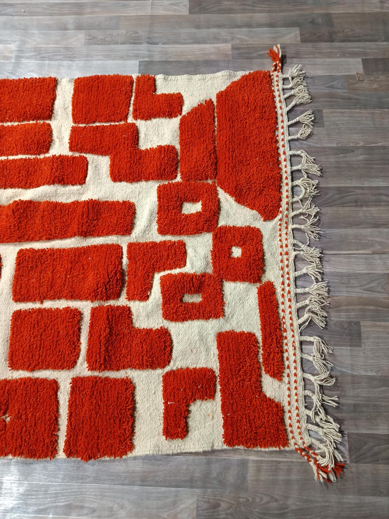 Orange Moroccan Rug, Custom Moroccan Rug, Moroccan Boujaad Rug ...
