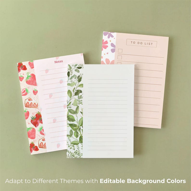 5x7 Notepad Set Mockup, 3 Paper Pad Mock Up, Stationary Collection Mock ...